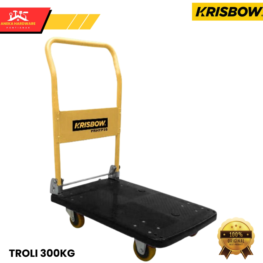 Jual Krisbow Platform Troli Barang Roda Polyurethane 300Kg - Kuning ...
