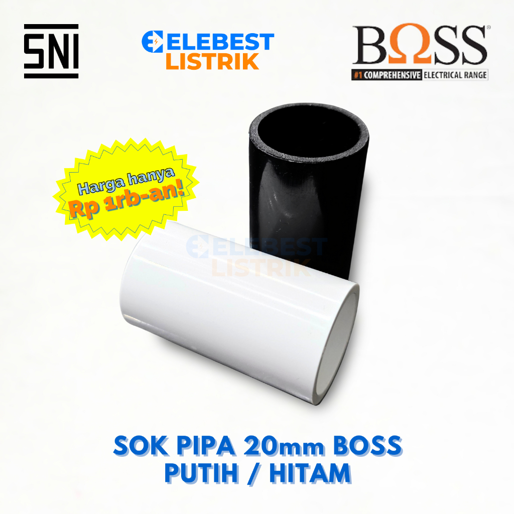 Jual SOK / SOCK / SAMBUNGAN LURUS PIPA 20mm BOSS PUTIH dan HITAM ...