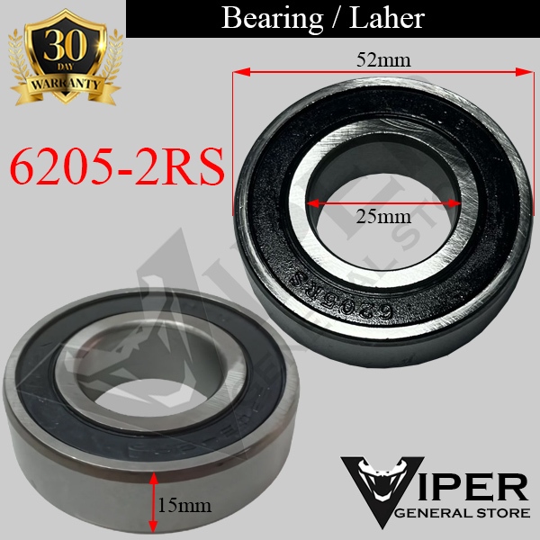 Jual Bearing Roda 6205-2RS (25*52*15mm) Laher Lahar Bearing Wheel Mesin Motor (M1015) | Shopee ...