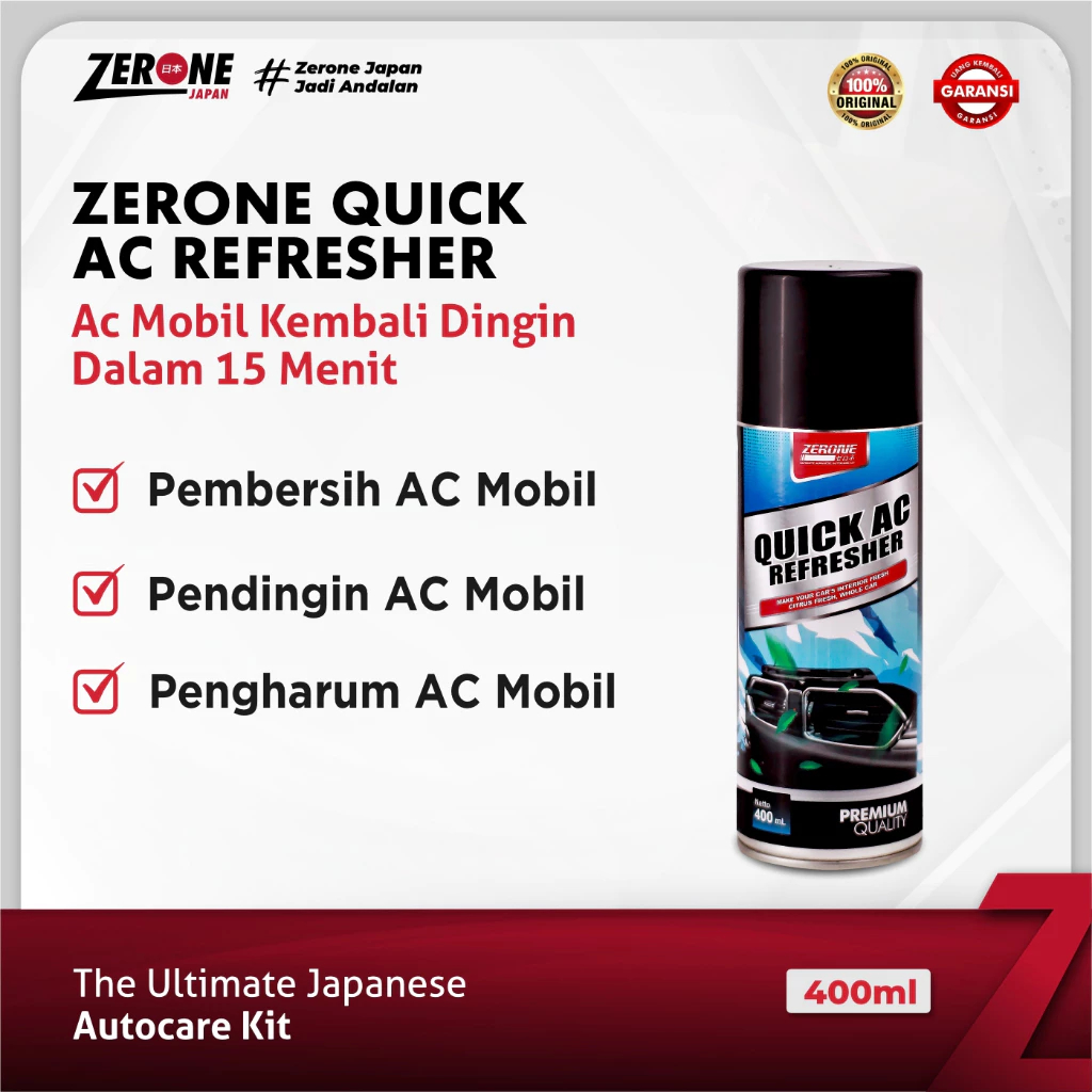 Jual ZERONE QUICK AC REFRESHER 400 ML - AC CLEANER - AC CAR CLEANER ...
