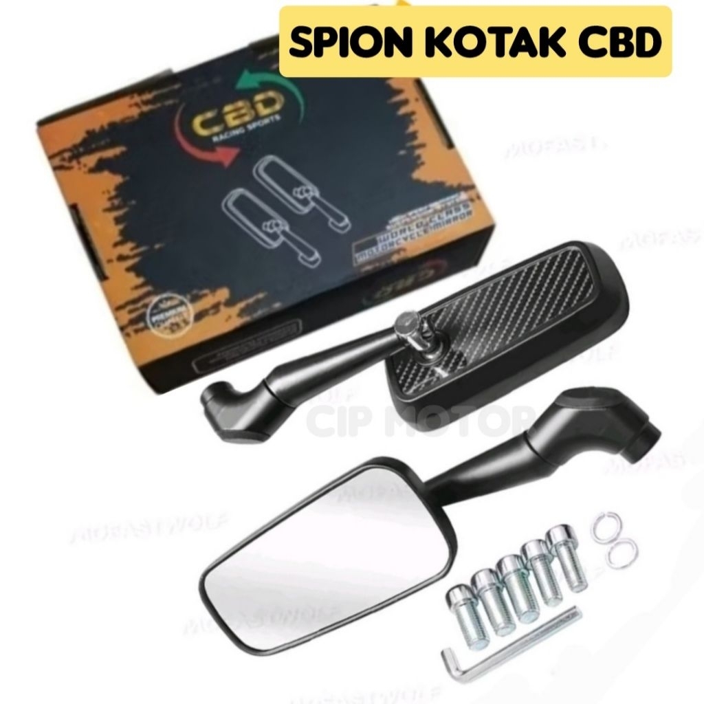 Jual Spion Kotak CBD model H2C Hitam karbon Universal Honda PCX ADV ...