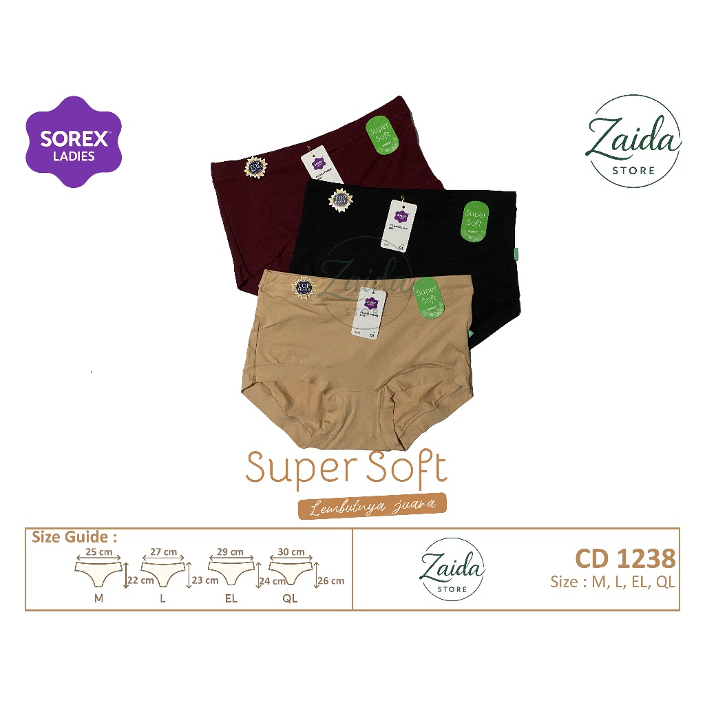 Jual Sorex Cd Basic Super Soft 1238 (Adem Dipakai) Celana Dalam Wanita Midi | Shopee Indonesia