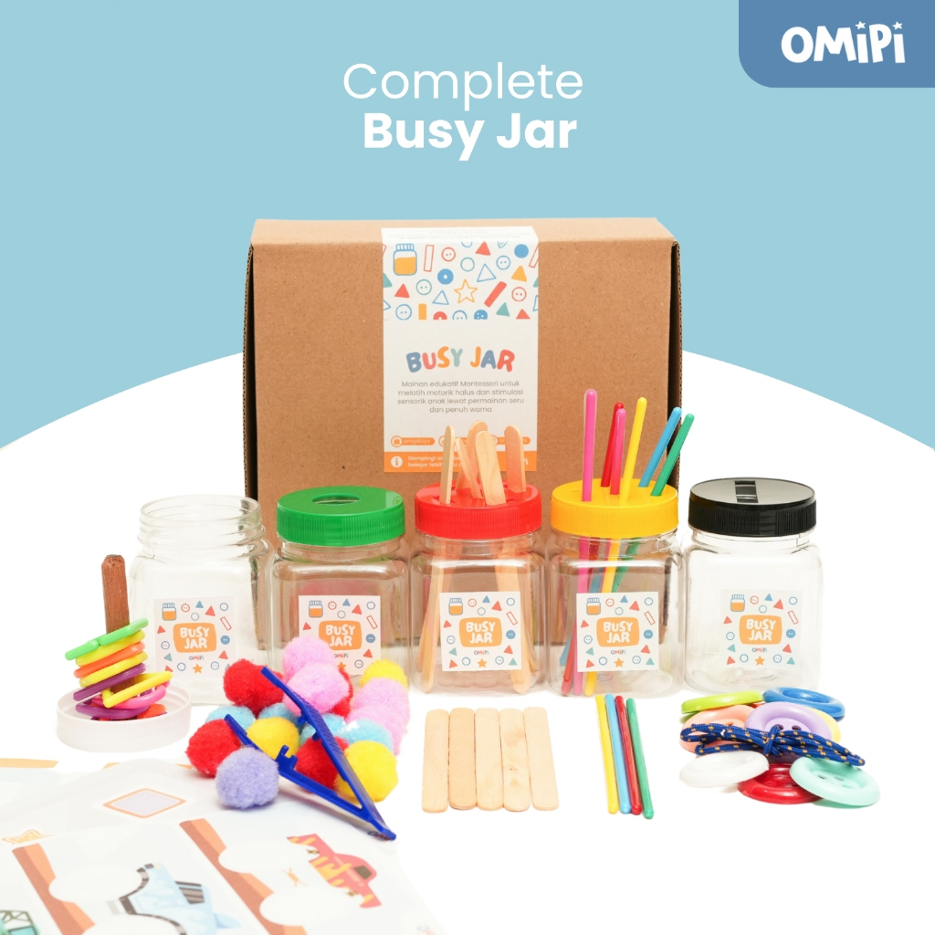 Jual OMIPI - Mainan Montessori Sensory Busy Jar Anak Latihan Motorik ...