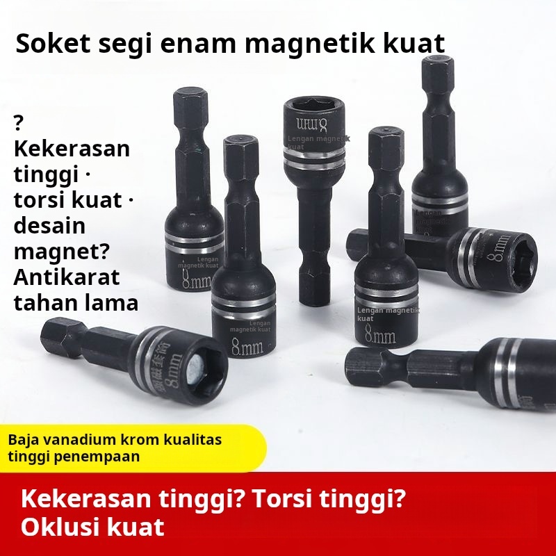 Jual 4/2/1pcs Selongsong ulir bor magnet kuat 8mm, kepala batch paku ...