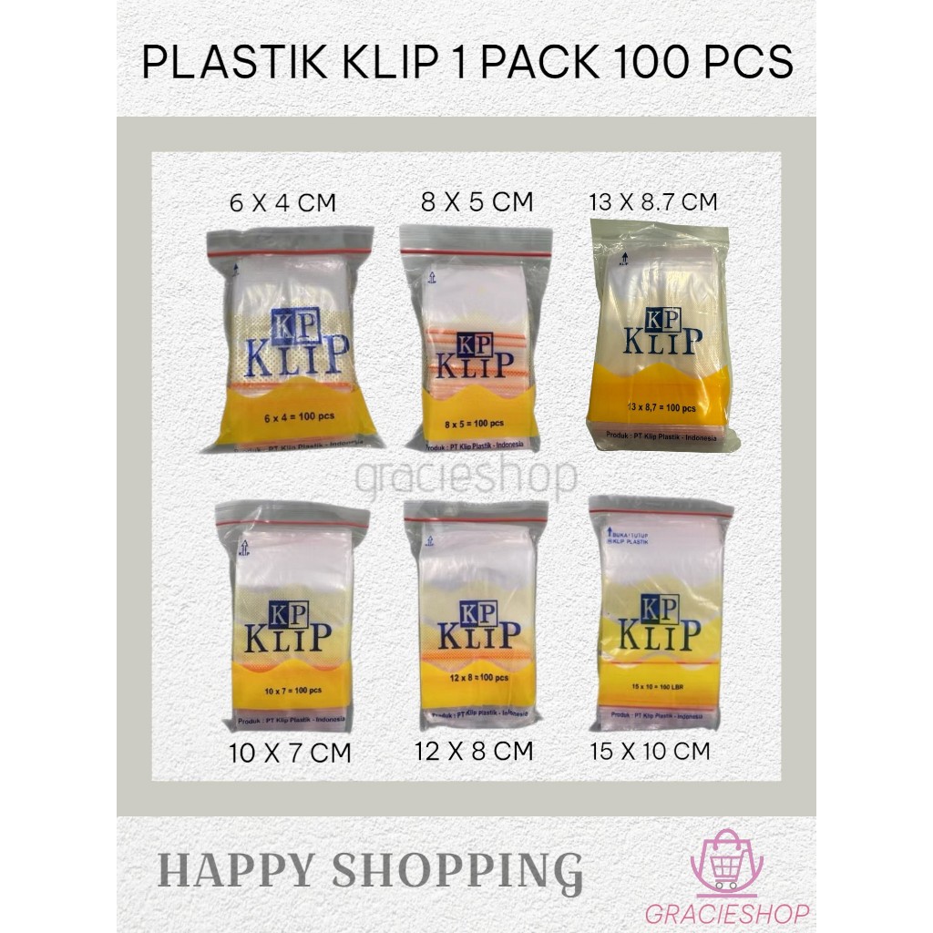 Jual Plastik Klip Ziplock Ukuran 6x4, 8x5, 10x7, 12x8, 15x10 CM Isi 100 ...