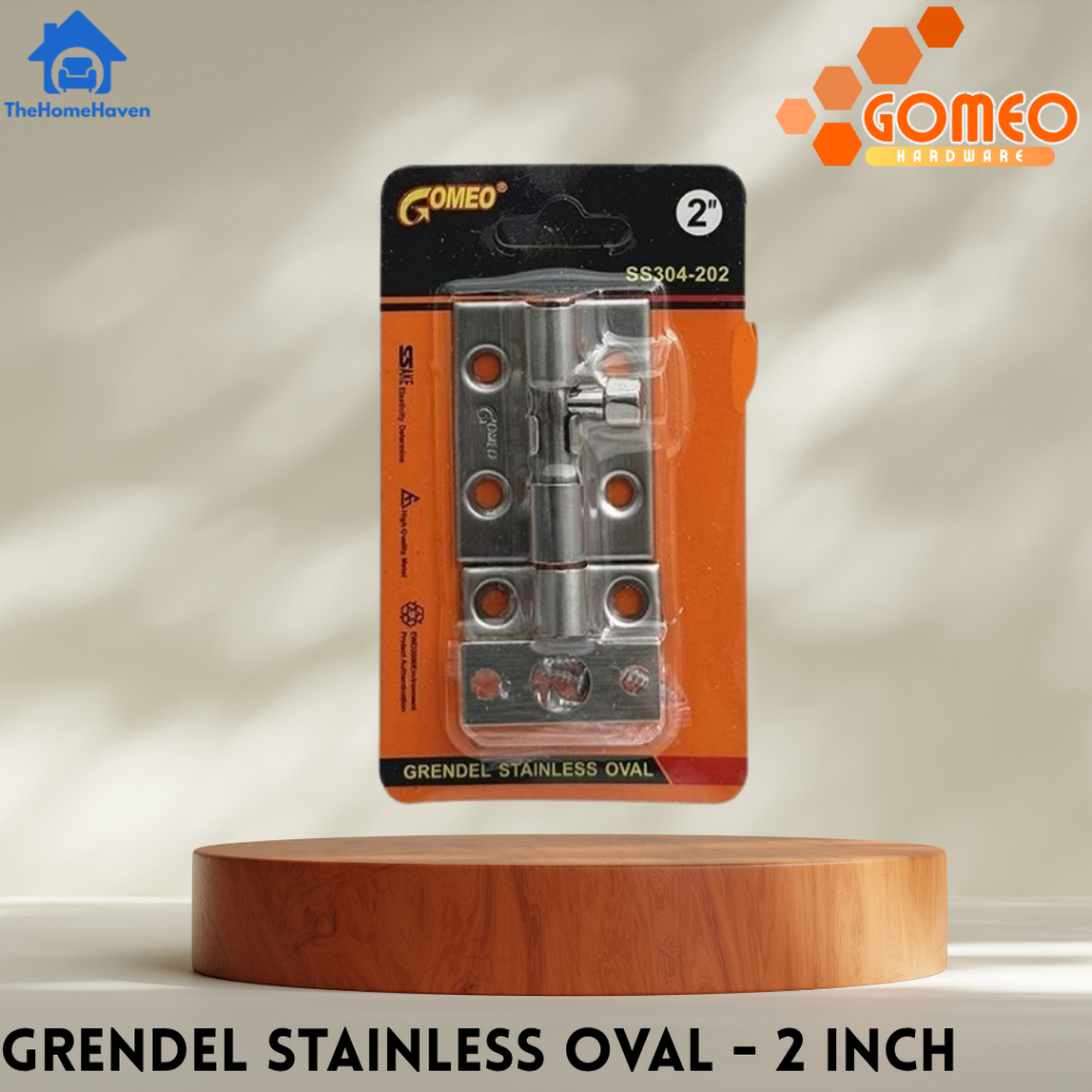 Jual (PCS) GOMEO Grendel Stainless Oval 2" | Kunci Pintu Geser | Slot ...