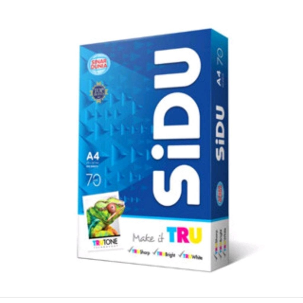 Jual Kertas HVS Sidu A4 70 gr- SIDU kertas fotocopy 70 GSM A4 | Shopee ...