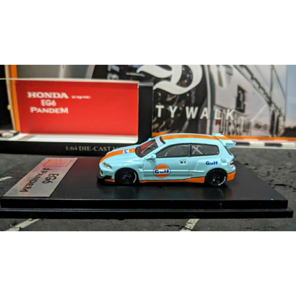 Jual Diecast Pandem Honda Civic EG6 Gulf Racing Livery Swap Velg | Shopee Indonesia
