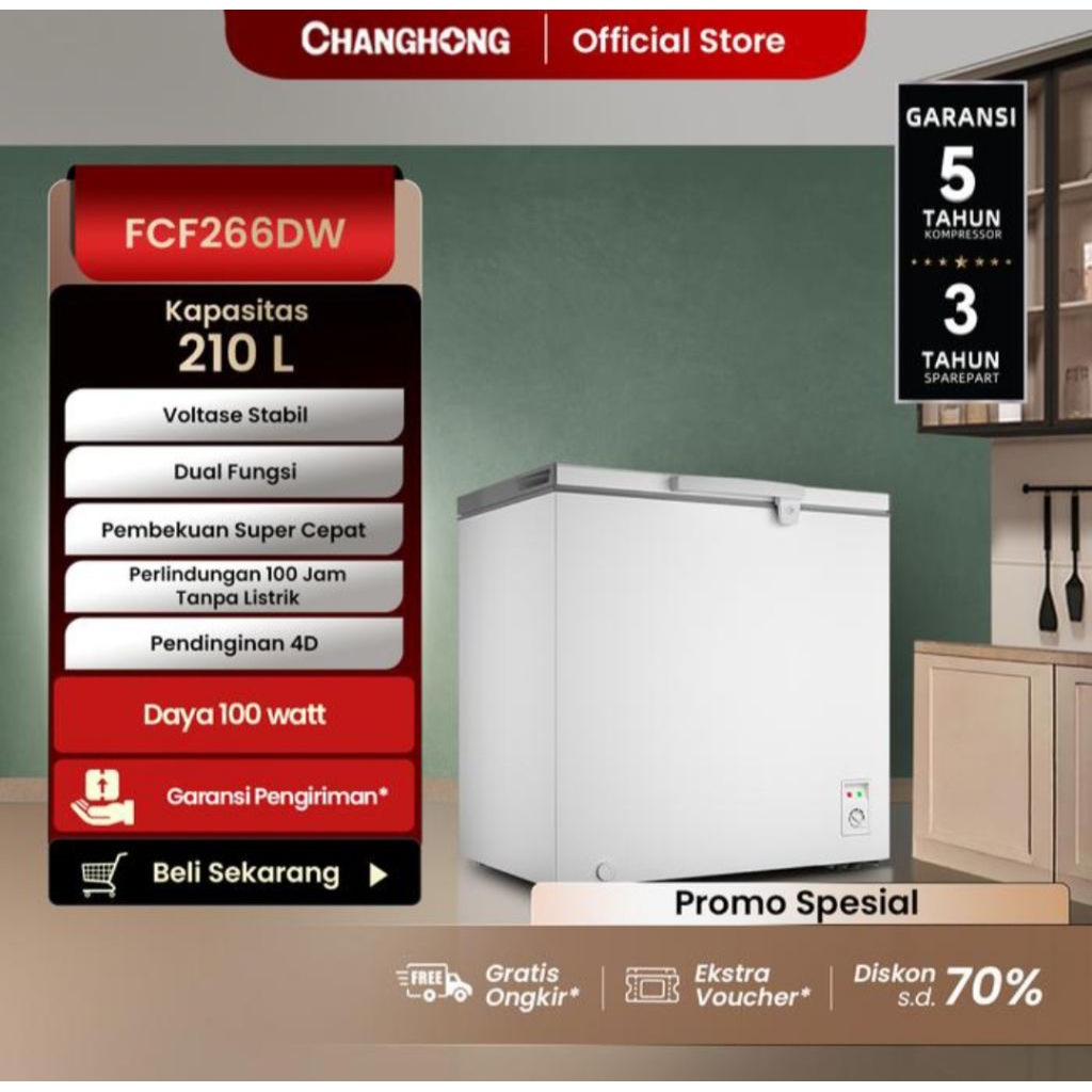 Jual BOX FREEZER CHANGHONG 200LITER BOX FREEZER CHANGHONG 200 LITER ...