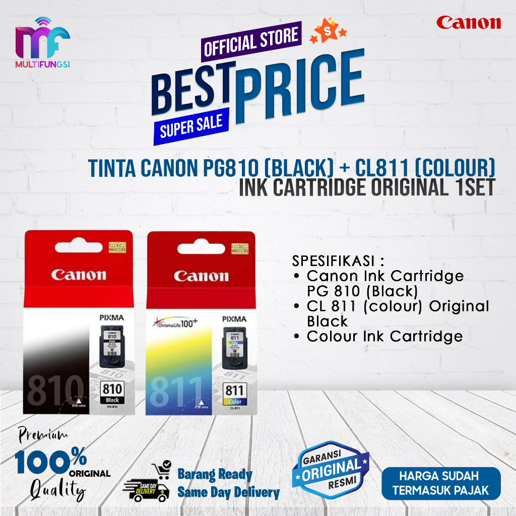 Jual Tinta Canon PG810 (Black) + CL811 (Colour) Ink Cartridge Original ...