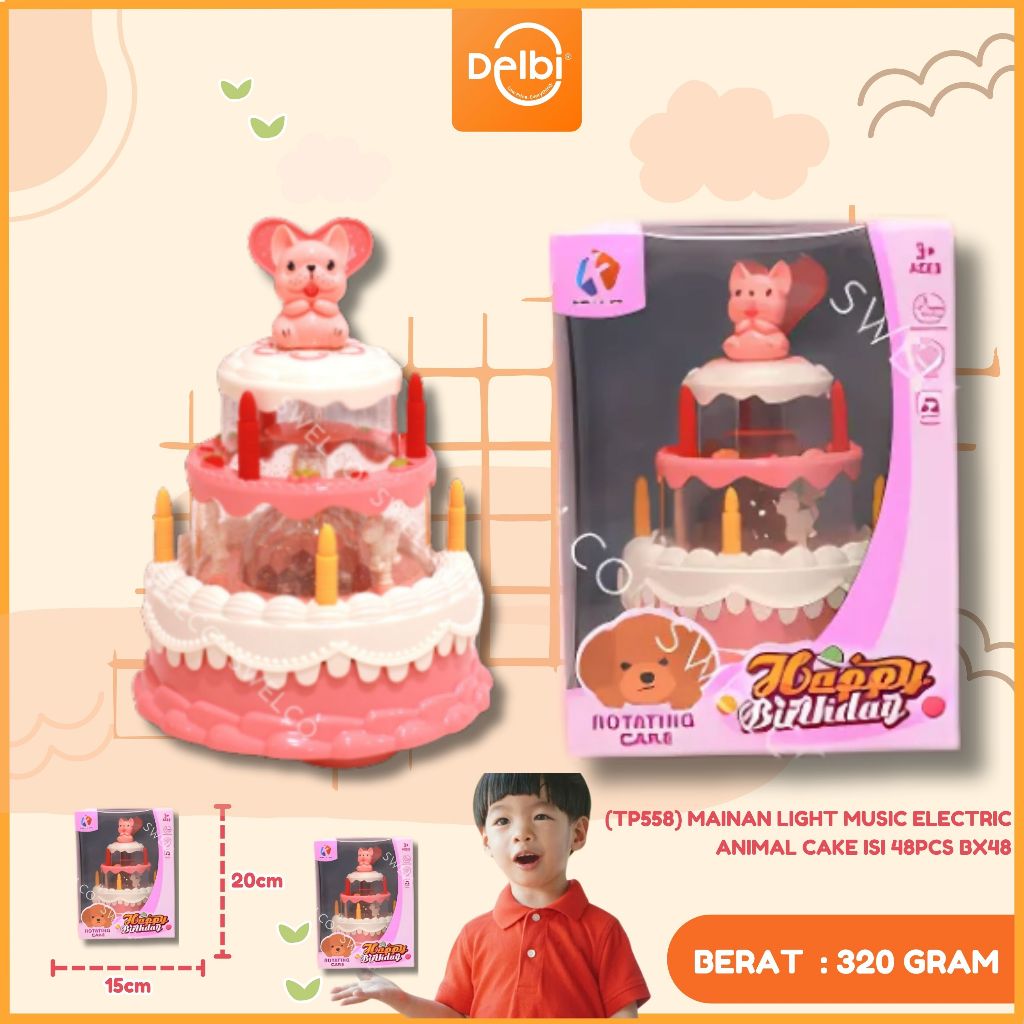 Jual MAINAN KUE ULANG TAHUN Bergerak Music Led Lilin Mainan Kue Ultah ...