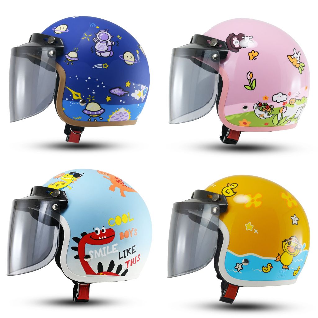 Jual Helm Anak Lucu Umur 2 - 6 Tahun Karakter Kartun Lucu SNI | Shopee ...