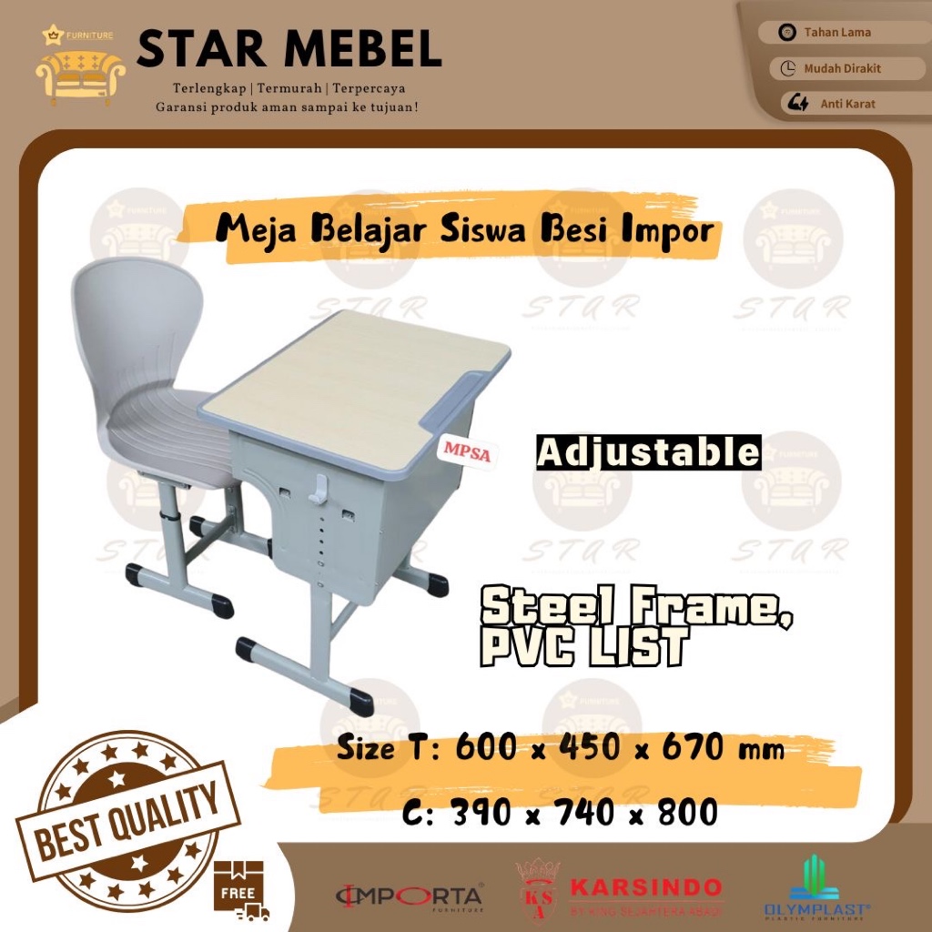 Jual Meja Belajar Siswa Besi Impor | Shopee Indonesia