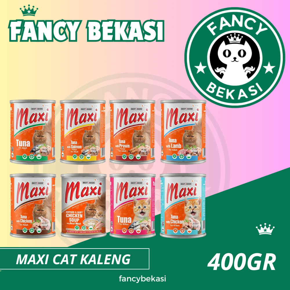 Jual Maxi Cat Adult & Kitten Kaleng 400gr - Makanan Basah Kucing Maxi ...