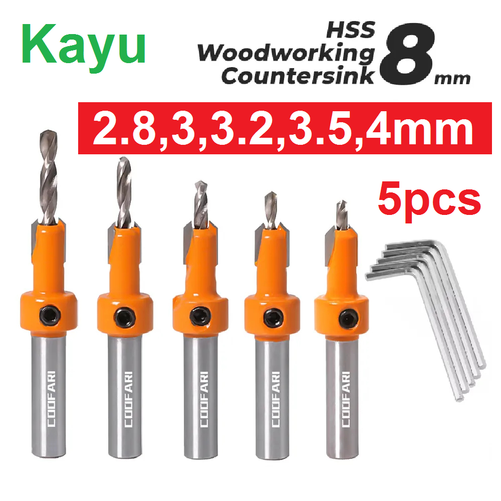 Jual Mata Bor Shanks 5Pcs Set Pembuat Lubang Kayu Sekrup Pengerjaan ...