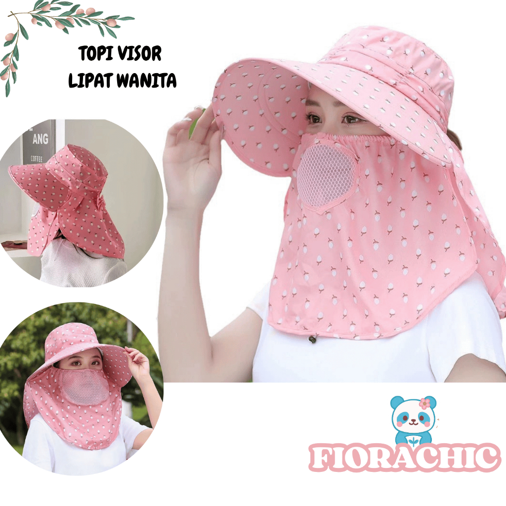 Jual FC- TOPI VISOR LIPAT WANITA H587 TOPI PANTAI VISOR LIPAT ANTI ...