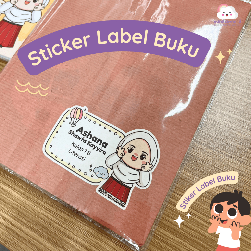 Jual Stiker Label Buku Sekolah - Stiker Alat Tulis Waterproof - Stiker ...