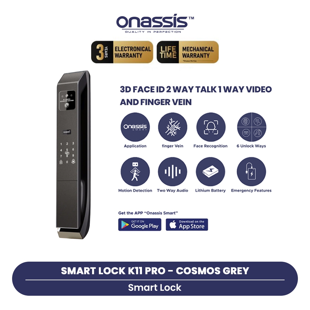 Jual Onassis Smart Lock K11 Pro - Kunci Pintu Digital | Finger Vein ...
