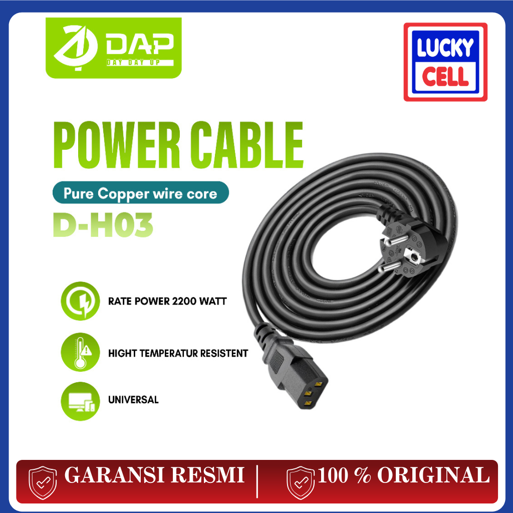 Jual DAP D-H03 Cable Power Multifungsi Lenght 150cm Rated Power 2200 Watt - Original Garansi 1 ...