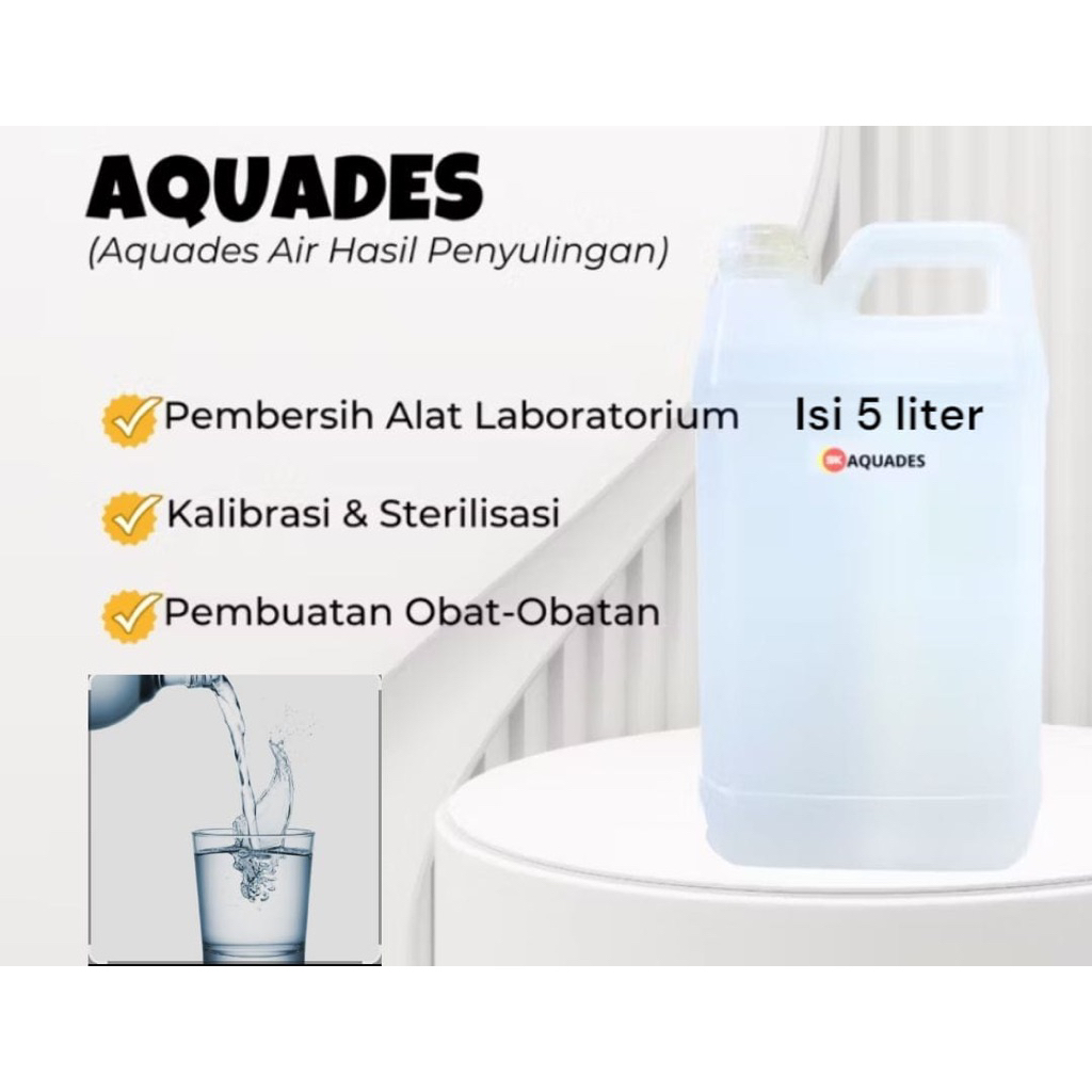 Jual Aquadest Air Suling Destilasi Murni Isi 5 Liter | Shopee Indonesia