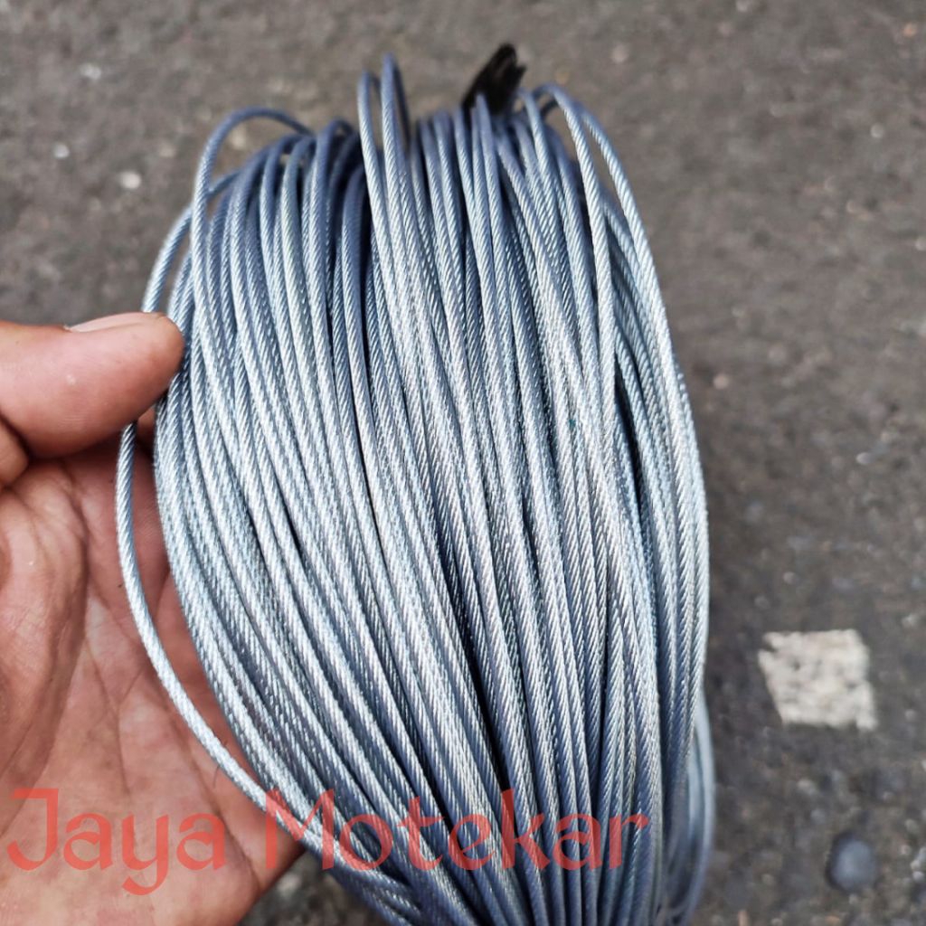 Jual Sling baja kawat seling lapis plastik PVC 3 mm sling lapis selang ...