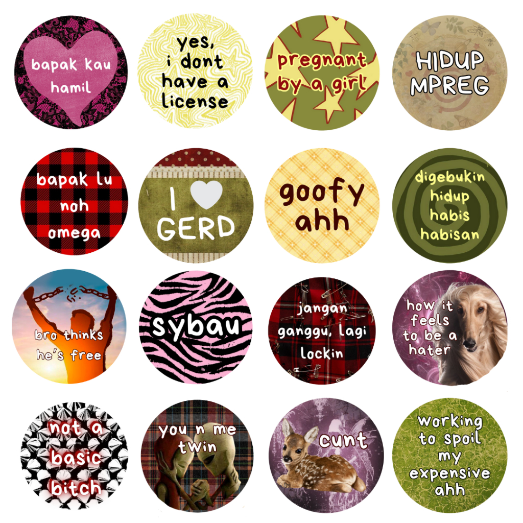 Jual PIN BUTTON 44mm shezslay bapak kau hamil omega sybau goofy twin ...