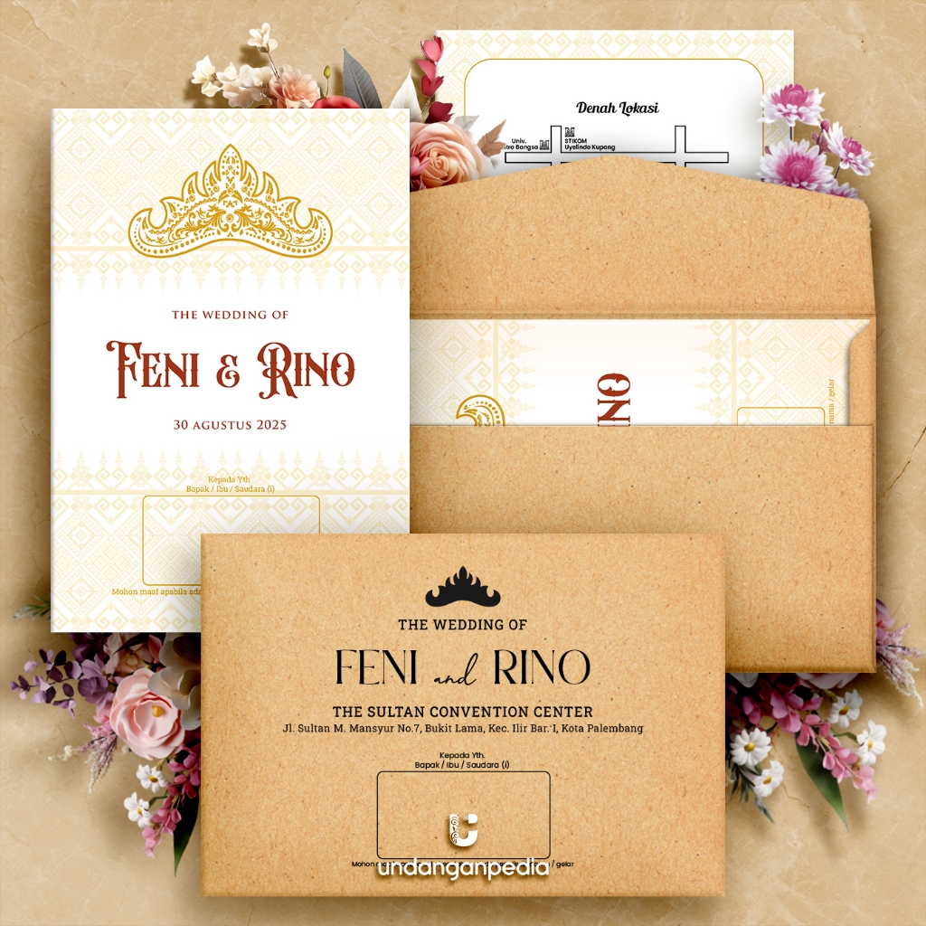 Jual Undangan+Amplop. Tema Adat Lampung, Siger Lampung. Bahan Jasmine ...