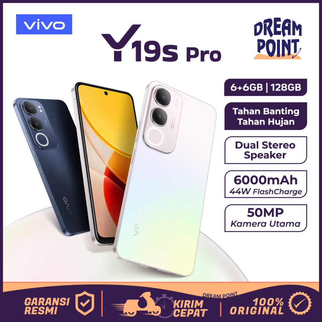 Jual VIVO Y19s Pro Original RAM 6/128GB Tahan Banting Dan Tahan Air Baterai 6000mAh Garansi ...