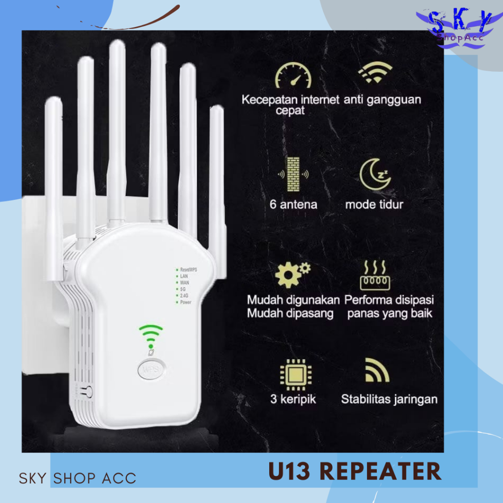 Jual U13 Penguat sinyal WIFI Repeater Wireless Range Extender Router 300 Mbps | Shopee Indonesia