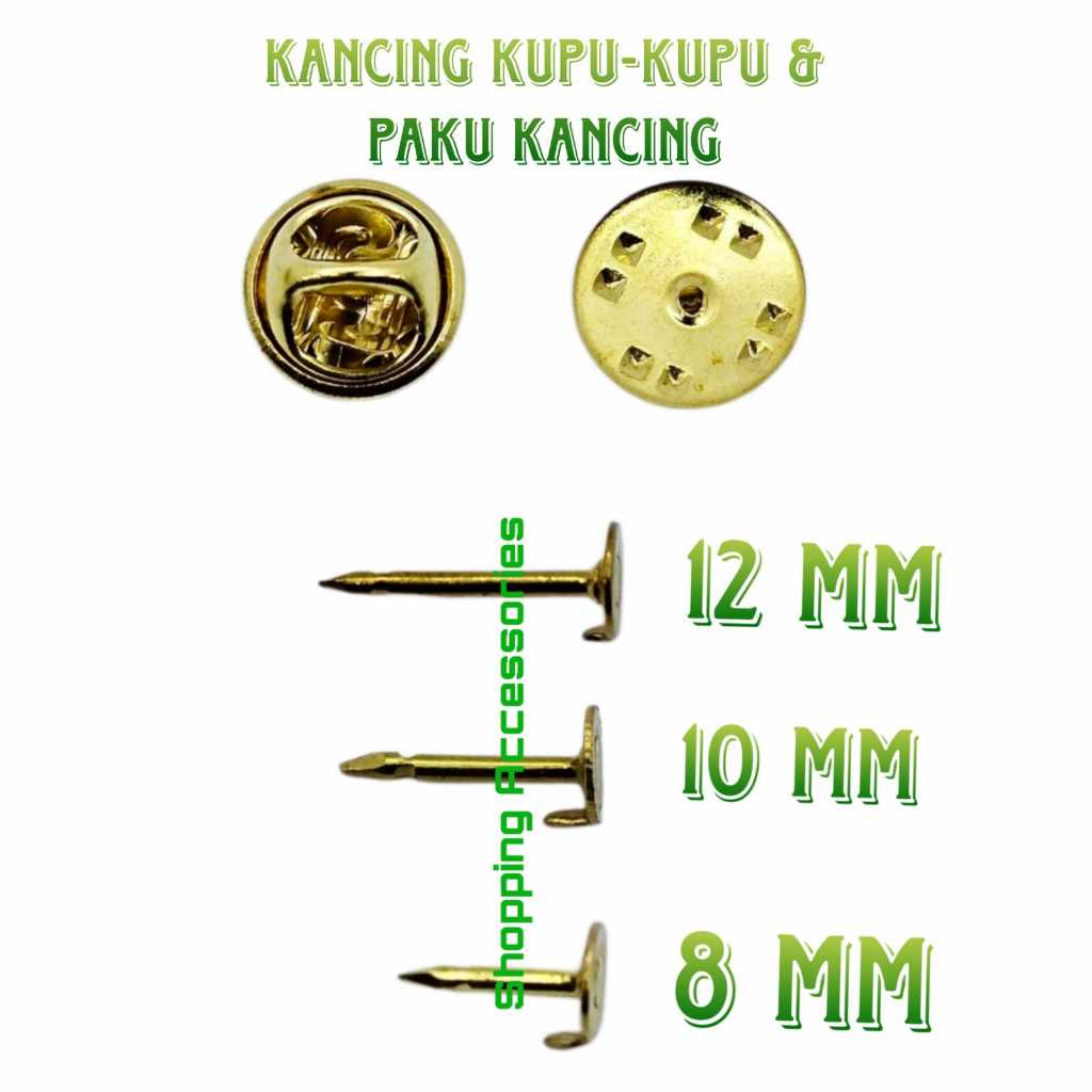 Jual 100pcs Kander Butterfly Pin Penjepit Penutup Dudukan Bros Manset ...