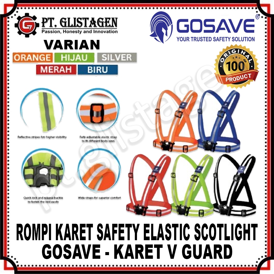Jual GOSAVE Rompi Karet Safety Proyek V Guard Elastic Scotlight Rompi ...