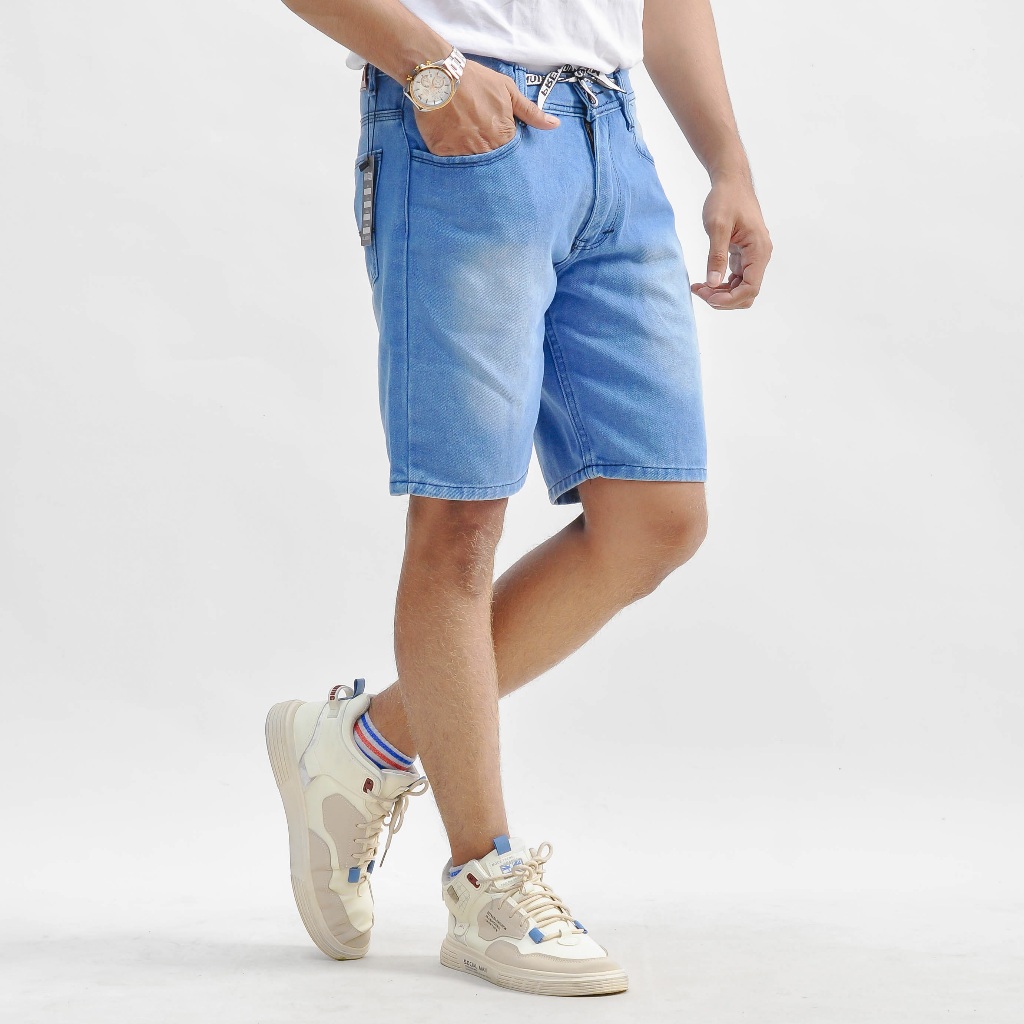 Jual NZL - Short Pants Celana Jeans Denim Pendek Polos Pria Non Stretch ...
