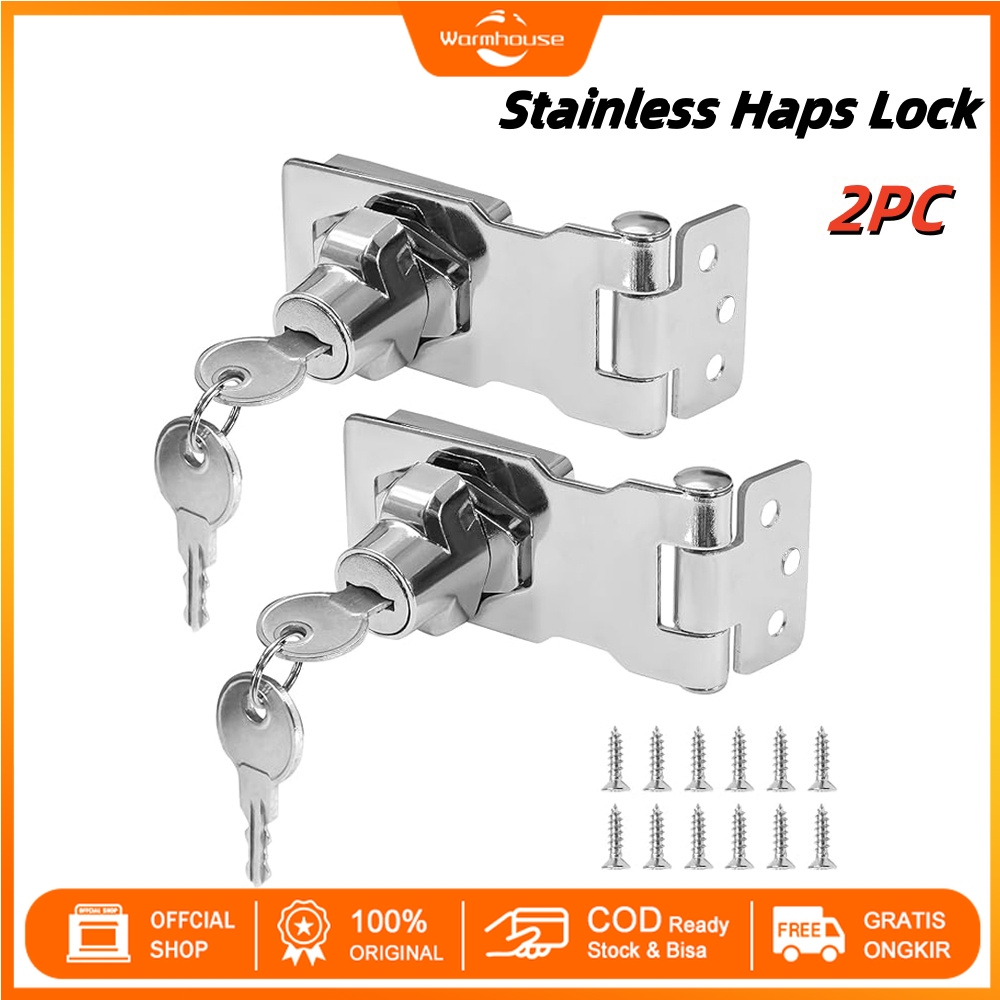 Jual 2pc Overpal Kunci Haps Lock Stainless Tebal/Verpal Grendel Kunci ...
