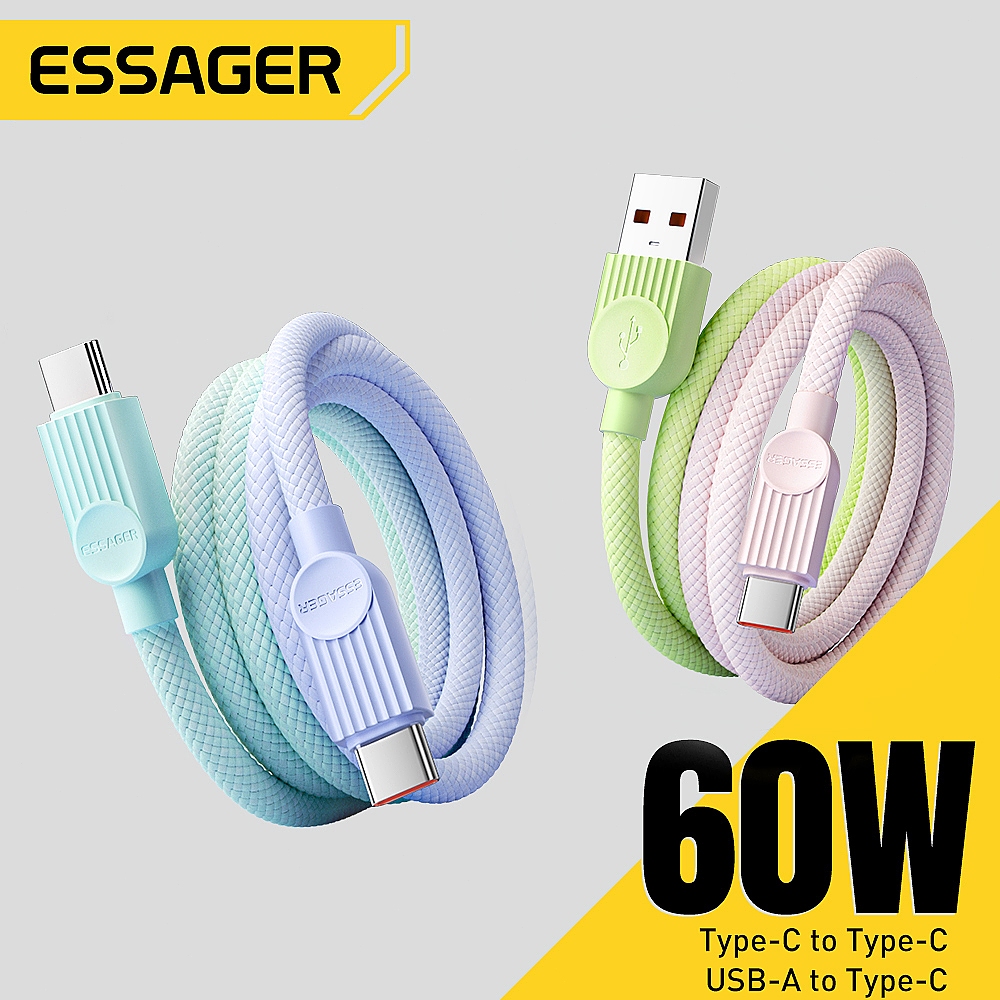 Jual Essager Kabel Pengisian Cepat USB ke USB C ke Tipe C ke L 100W/60W/29W Ponsel Kabel USB2.0 ...
