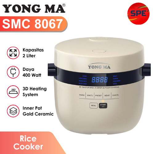 Jual RICE COOKER LOW CARBO YONG MA KAPASITAS 2 LITER SMC 8067 GARANSI ...
