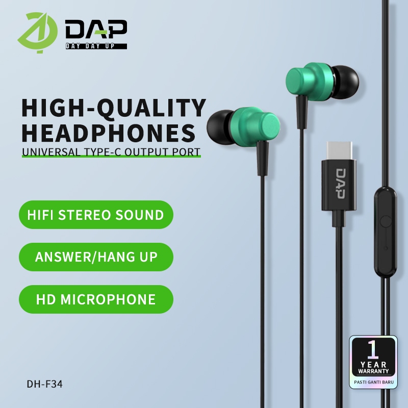 Jual DAP DH-F34 Handsfree Hifi Stereo Compatible With All Type C Port ...