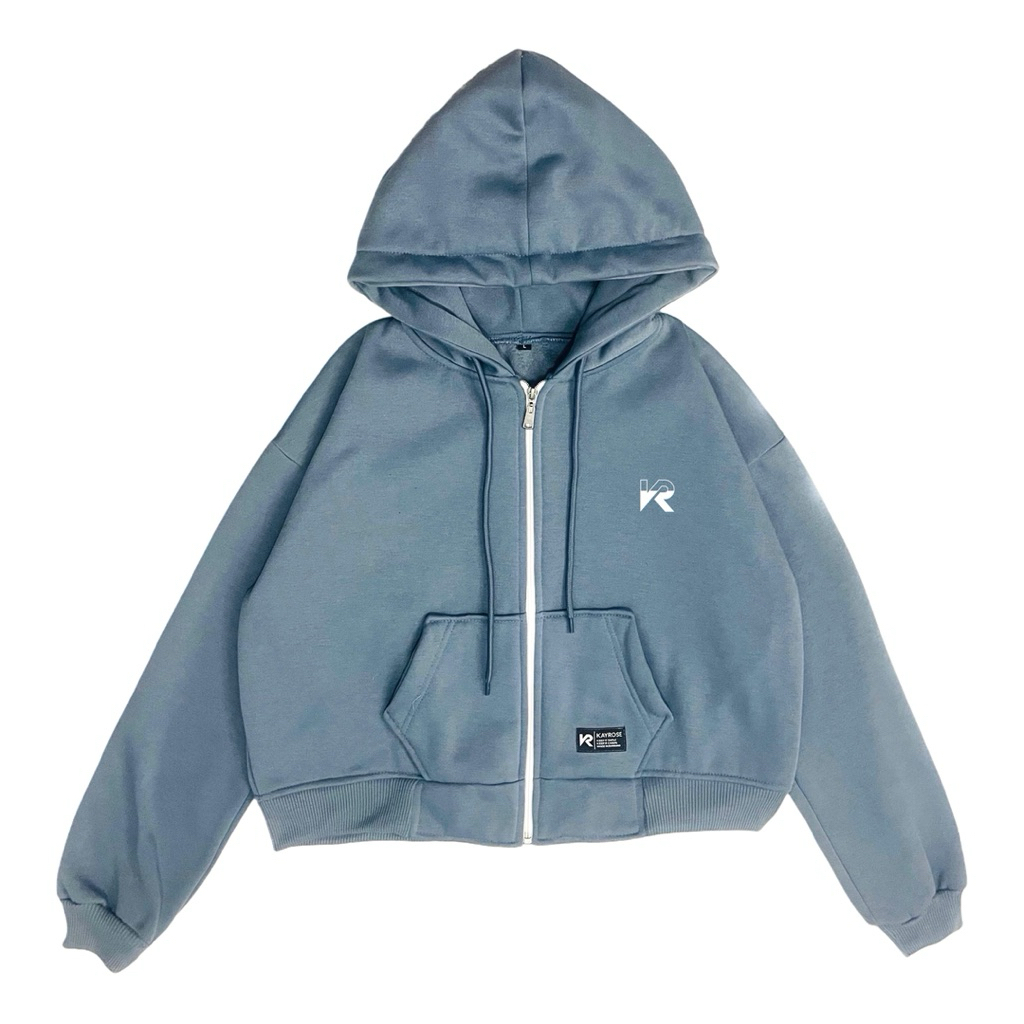 Jual Jaket Hoodie Zipper Crop Logo Kayrose Wanita Tebal Nyaman | Shopee ...
