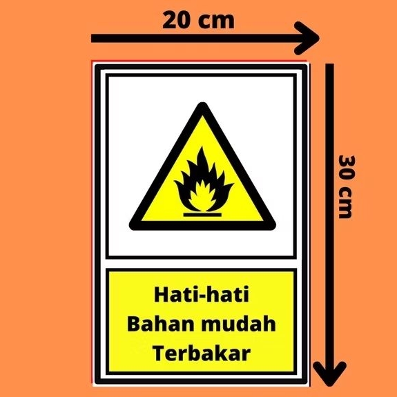 Jual Stiker peringatan bahaya bahan mudah terbakar Sticker sign ...