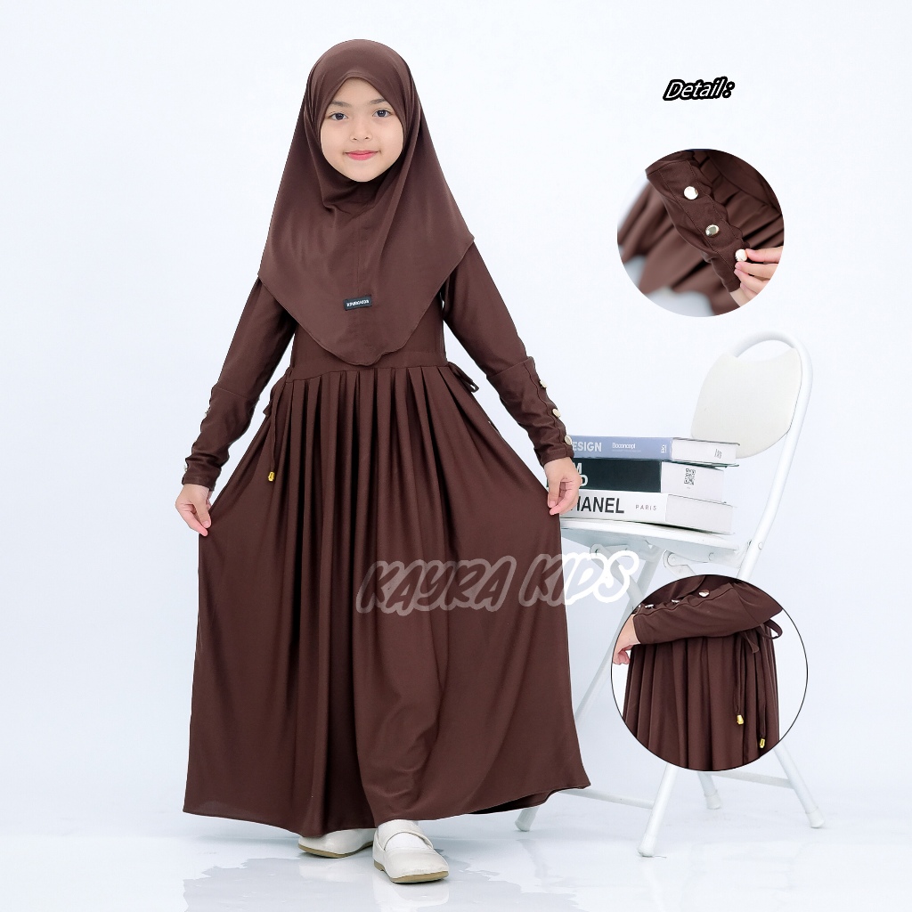 Jual Gamis Abaya Anak Inara Serut Pinggang Usia 0-9 Tahun Bahan Jersey ...