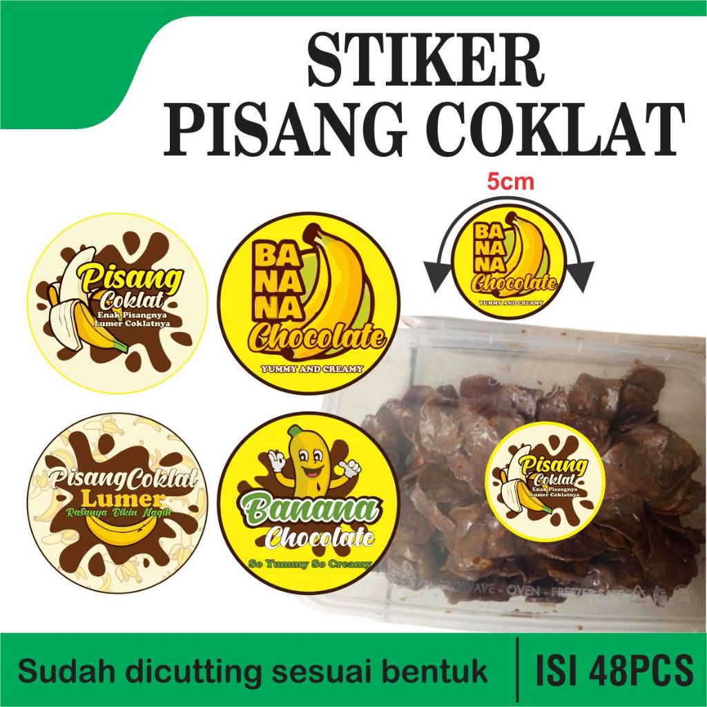 Jual STIKER LABEL MAKANAN PISANG COKLAT STIKER MAKANAN KEKINIAN ...