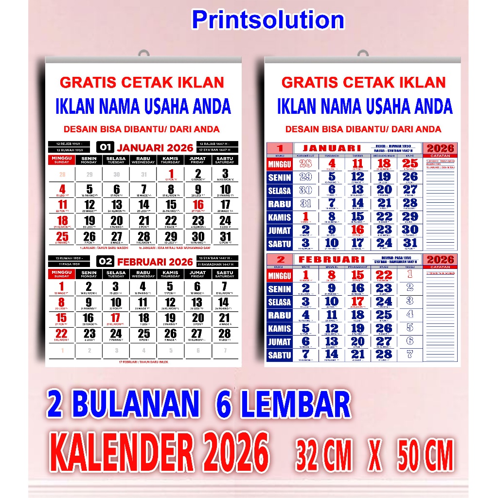 Jual Kalender Dinding 2025/2026 Dengan Iklan | Shopee Indonesia