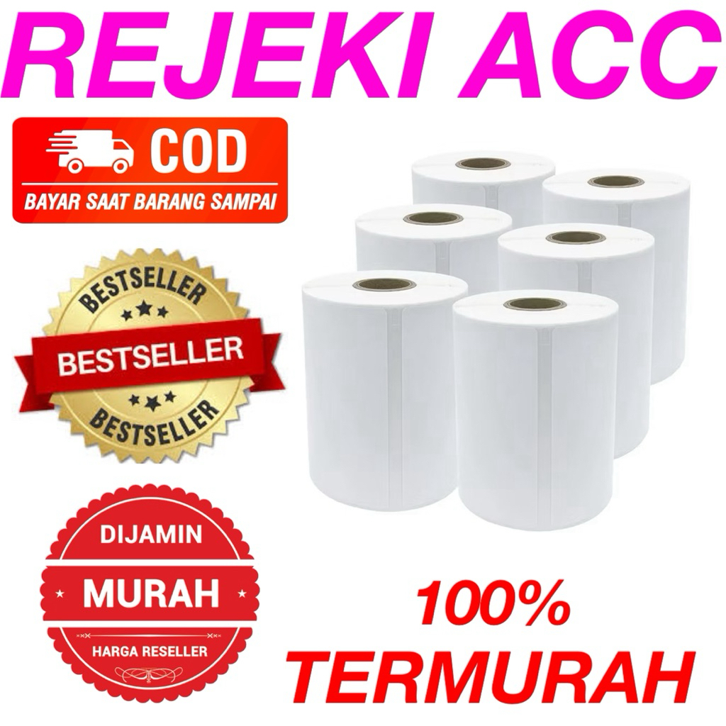 Jual Kertas Thermal 100 x 120 Paper Roll 100x150 mm Isi 250 & 500 Lembar / Label Sticker Barcode ...