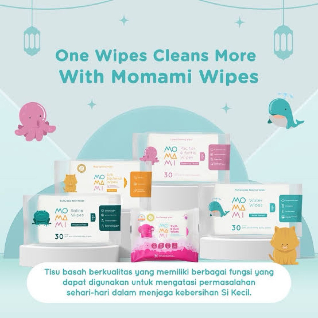 Jual Momami Baby Wipes Bottle Pacifier Wipes / Saline Wipes / Anti ...