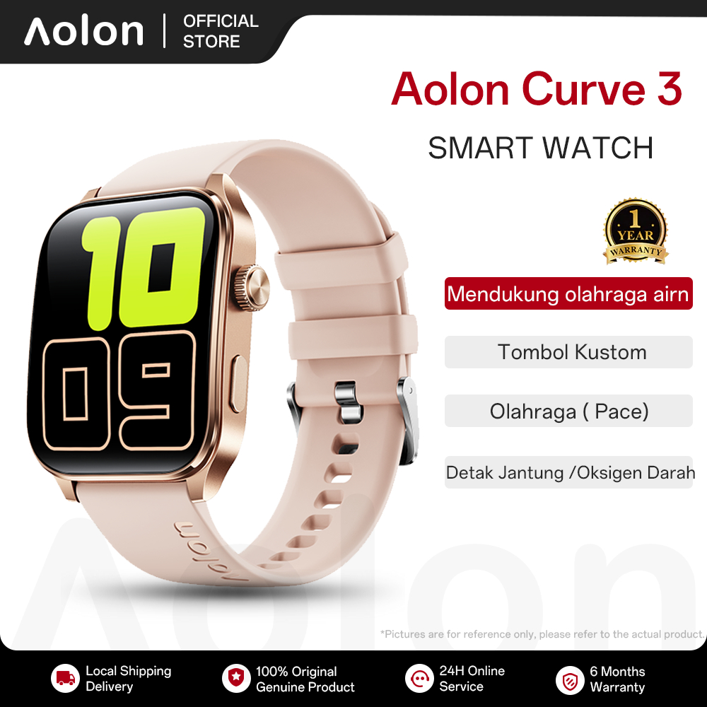 Jual Aolon Curve 3 Jam Smartwatch 1.93-inci Layar IPS Tombol Kustom ...