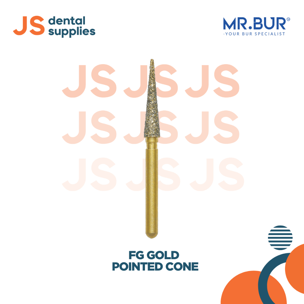 Jual MR.BUR Gold Pointed Cone FG – Bur Berlian Gigi Emas | Mata Bor ...