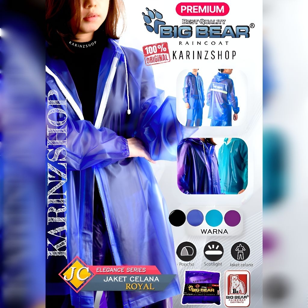 Jual Raincoat BIG BEAR - Jas Hujan Jaket Celana ROYAL TEBAL (PREMIUM ...