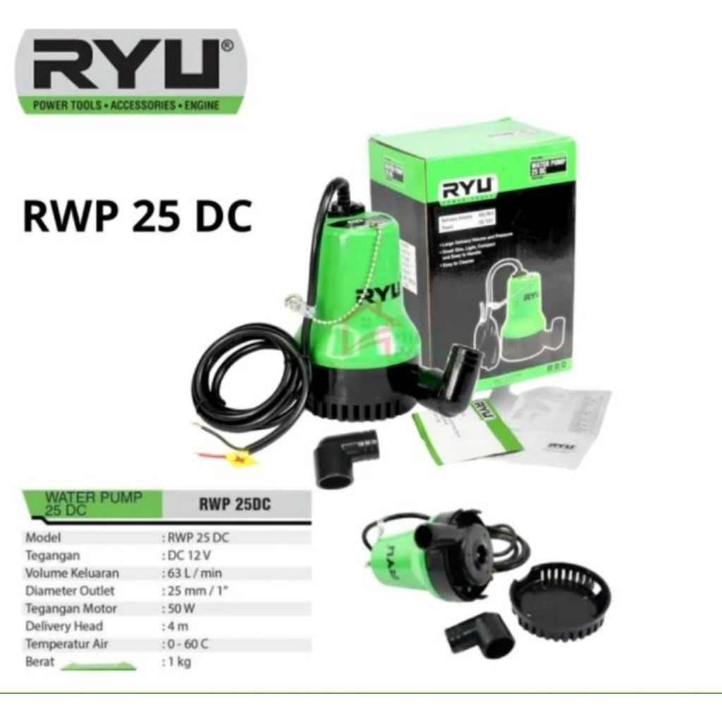 Jual RYU WATER PUMP RWP 25DC / POMPA CELUP AIR DC 12V RWP 25DC | Shopee ...