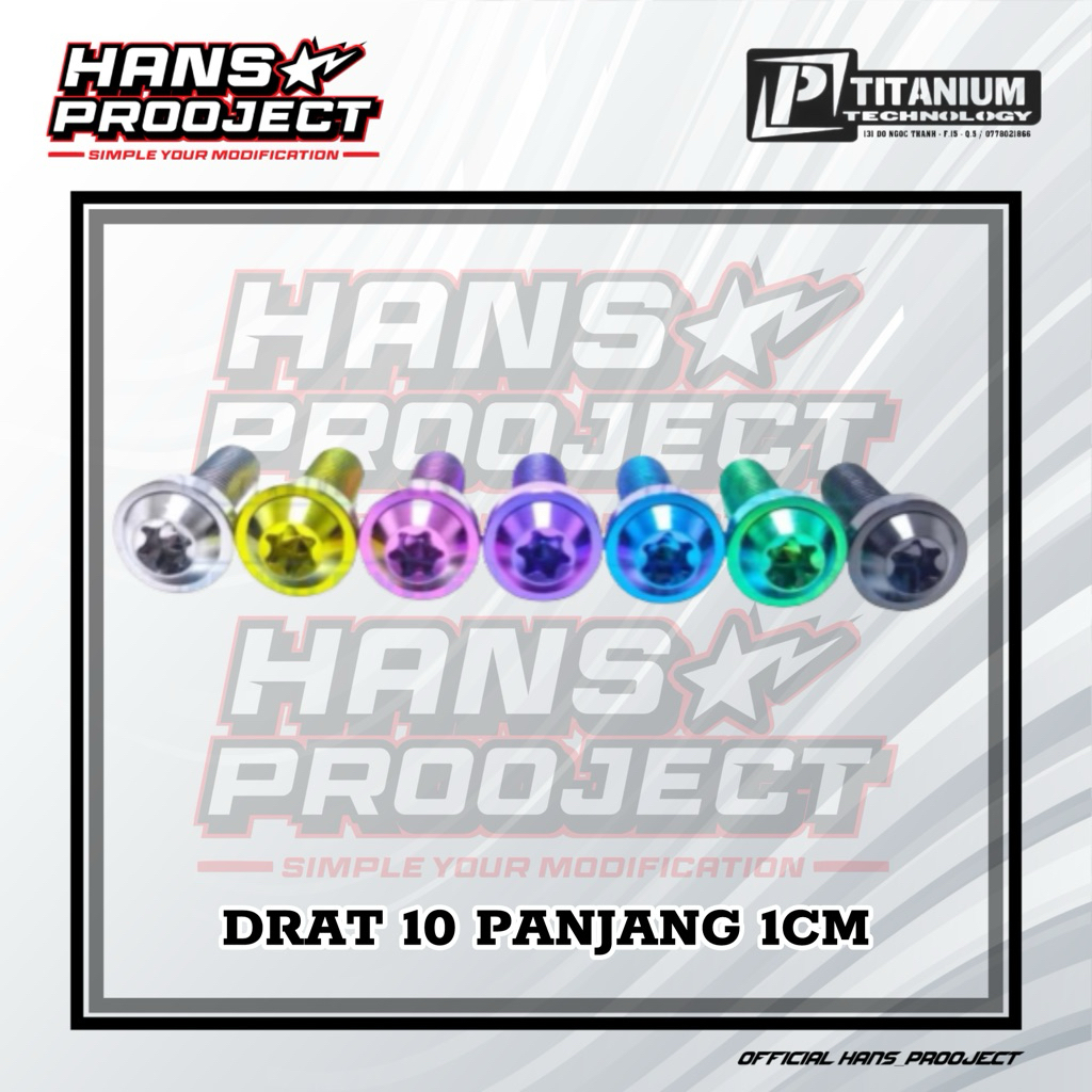 Jual BAUT TITANIUM BIG HEAD M6x10 (1 BAUT) | Shopee Indonesia