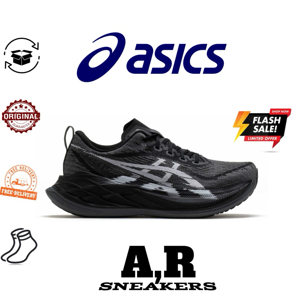 Jual Sepatu Lari Pria Asics Superblast 2 Black White | Shopee Indonesia