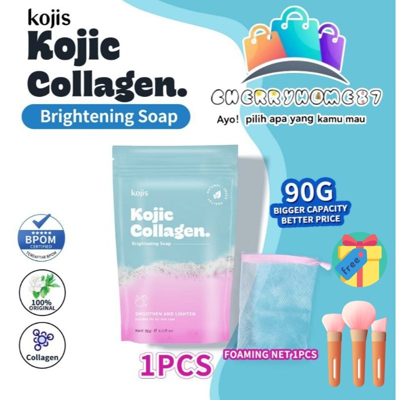 Jual FREE KUAS MAKE UP Sabun Kojis Collagen Soap Sabun Pemutih Badan ...